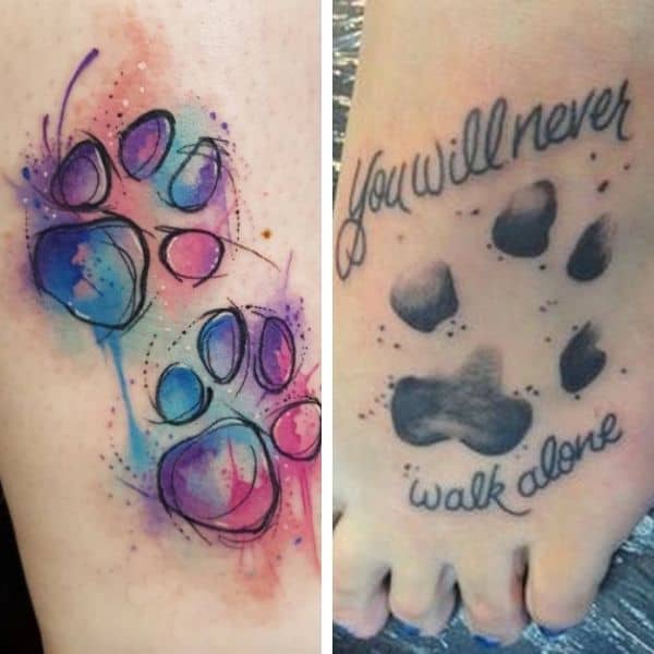 Dog Paw Tattoos Ideas